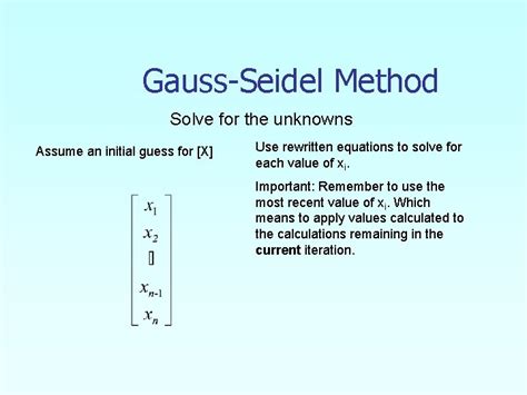 Gausssiedel Method 1 Gaussseidel Method An Iterative Method