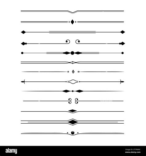 Text Devider Set Line Minimal Separators Elegant Doodlle Borders Decorative Elements Isolated