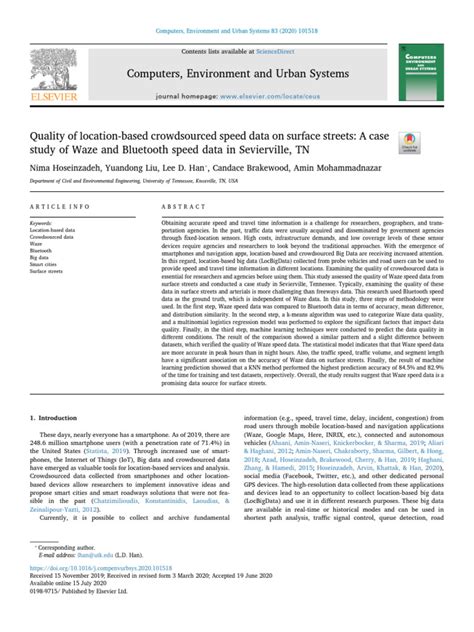 quality of location based crowdsourced speed data on surface streets a