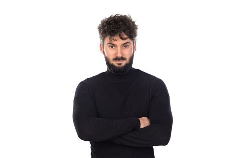 Joven De Negro Foto Premium