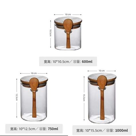 Glass Jar Containers With Spoon Elite Luxe