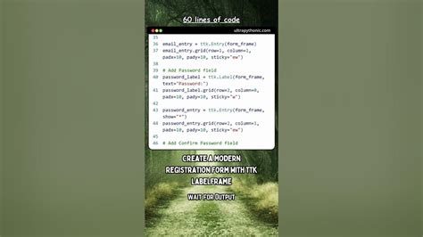 Create A Registration Form Using Python And Tkinter Labelframe