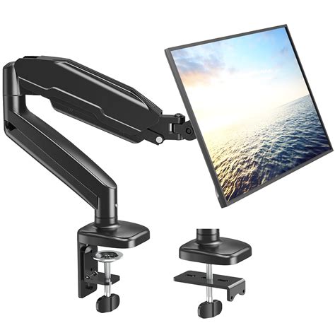 Mount Pro Single Monitor Desk Mount Articulating Gas Spring Arm Removable Vesa Stand With
