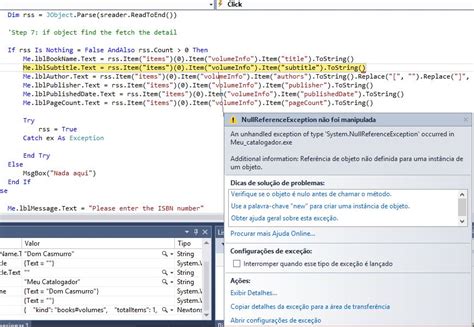 C Como Capturar Uma NullReferenceException Stack Overflow Em