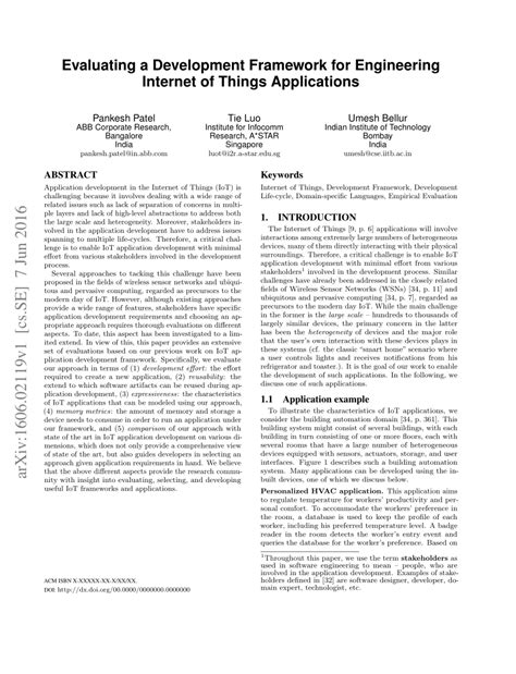 pdf evaluating a development framework for engineering internet of