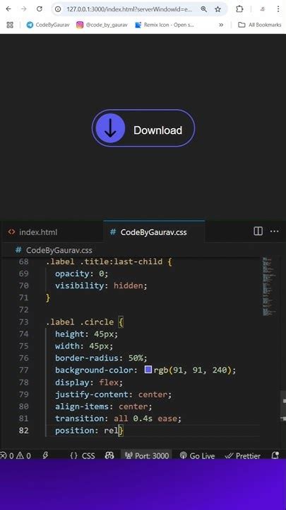 ⚡ Animated Download Button With Html And Css Webdevelopment Htmlcss Animation Shorts Youtube