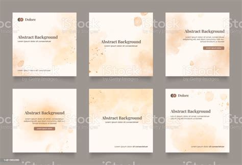 소셜 미디어 인스타 스토리 피드 게시물을 위한 추상 수채화 배경 디자인 브라운 옐로우 골드 낙서 모양 손으로 그린 개체 텍스트 공간을 복사합니다 광장 플라이어 배너 갈색에