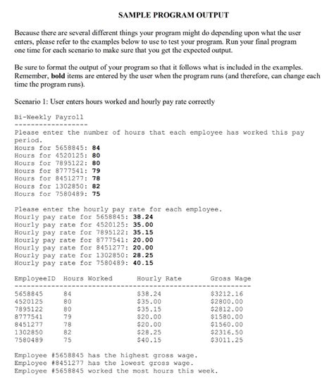 Solved Sample Program Output Because There Are Several