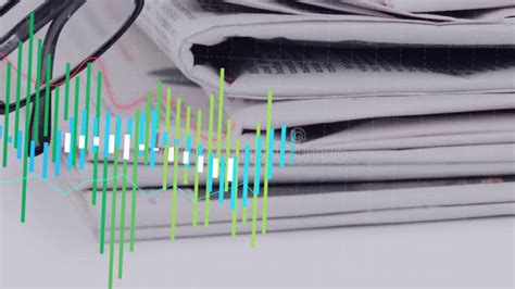 Animation Of Multiple Graphs Over Spectacles And Newspapers On Desk