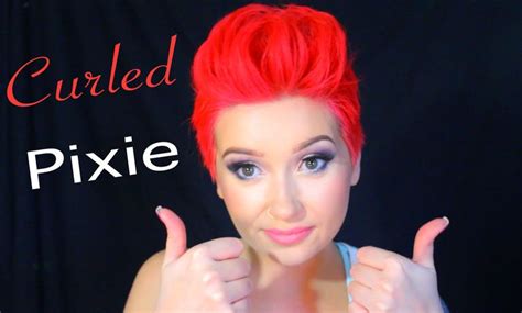 Easy Curled Pixie Tutorial Youtube Curled Pixie Pixie Pixie Styles