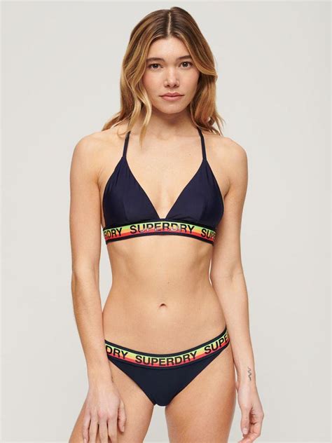 Superdry Logo Classic Bikini Briefs In Rich Navy Endource