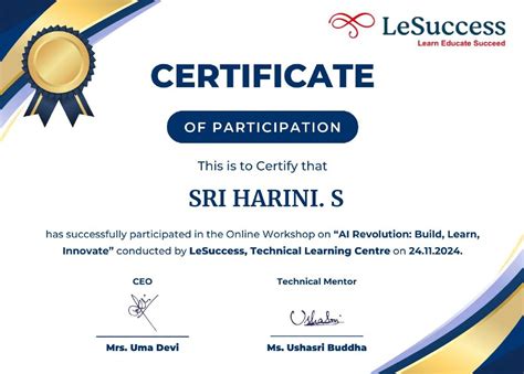 sri harini singaravelu on linkedin i have attended an online workshop