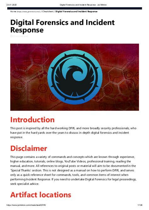 Cheatsheet Digital Forensics And Pdfcoffeecom