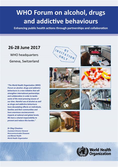 Foro De La Oms Sobre Alcohol Drogas Y Comportamiento Adictivo Dianova