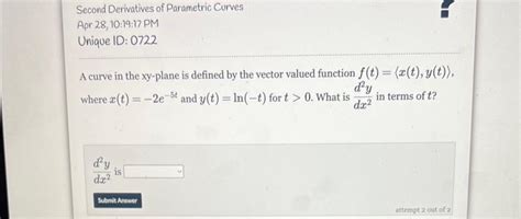 A Curve In The Xy Plane Is Defined By The Vector Chegg