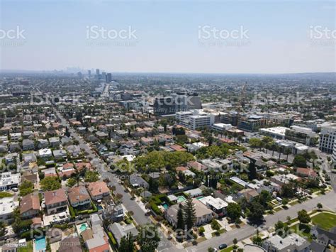 Aerial View Of Beverly Hills California Los Angeles County Home To Many