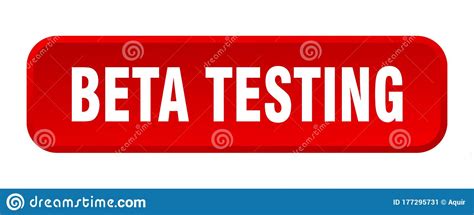 Beta Testing Button Beta Testing Square 3d Push Button Stock Vector