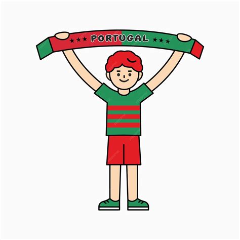 축구 대회 2022의 축구 서포터 평면 디자인 프리미엄 벡터