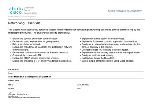 Varshini Govindaswamy On Linkedin Cisconetworkingacademy Tnsdc