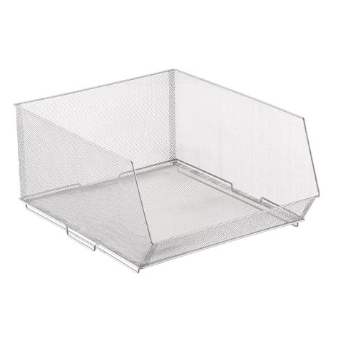 Silver Mesh Stackable Storage Bins The Container Store