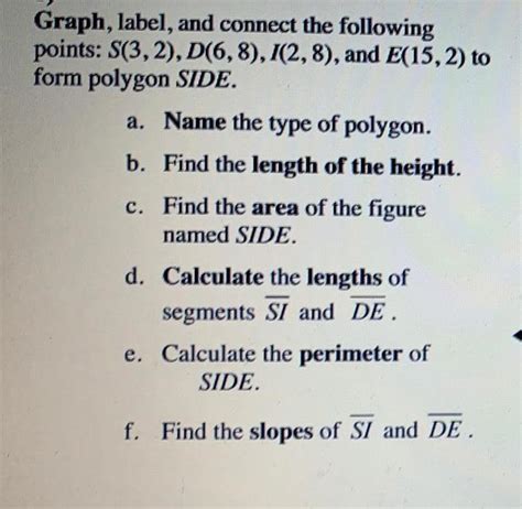 Answered Graph Label And Connect The Following Points S3 2