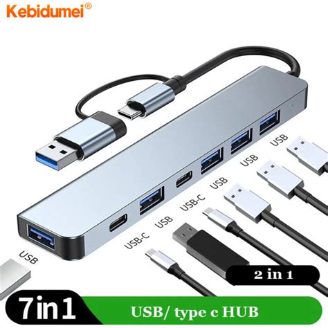 Kebidumei Ports In Usb Hubs Usb Hub Type C Hub Otg Adapter Multi Usb Splitter Usb Dock