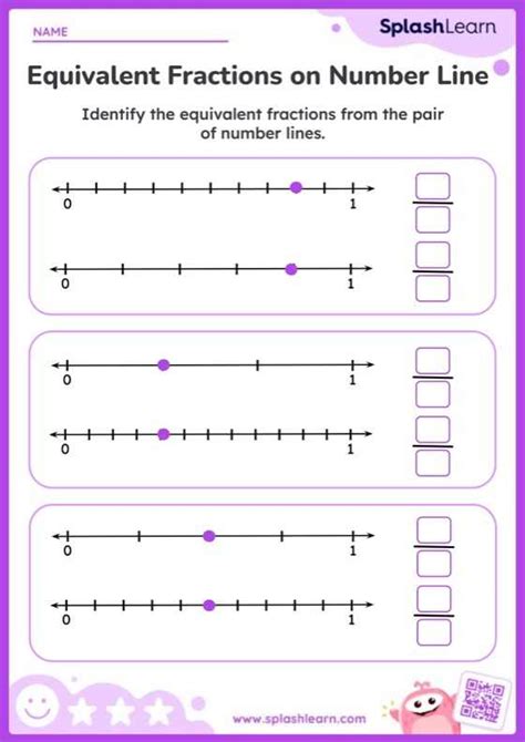 Equivalent Fractions On A Number Line Worksheet Fractions Equivalent