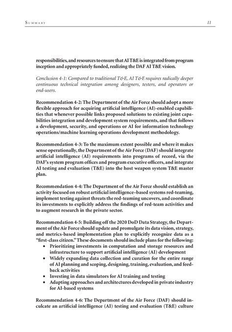 Summary Test And Evaluation Challenges In Artificial Intelligence Enabled Systems For The