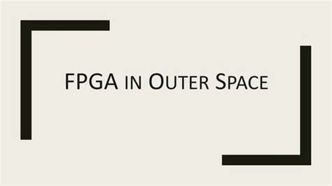 Fpga In Space Ppt