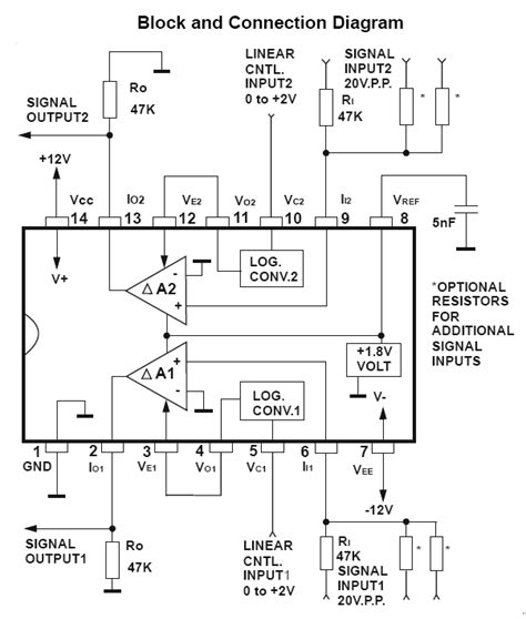 As3360 Dual Voltage Controlled Amplifier Vca 14 Pin Dip