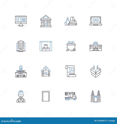 Manufacturing Line Icons Collection Automation Assembly Efficiency