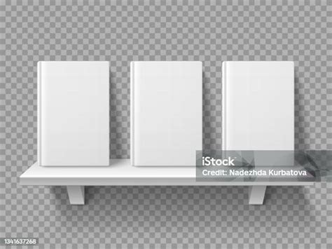 책장 책 사실적인 책 볼륨선반에 서 빈 모형 서점 전면 프리젠 테이션 문학 쇼케이스 흰색 하드 골판지 표지 벡터 3d 고립 된