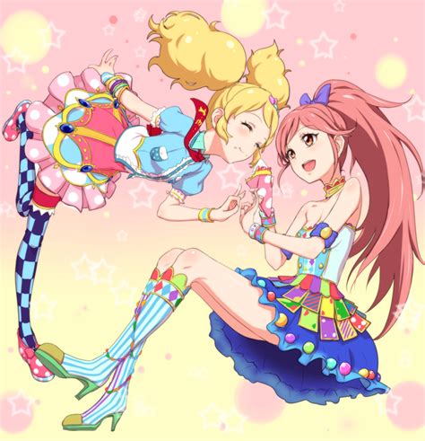 Safebooru 2girls Aikatsu Blonde Hair Blush Checkered Checkered