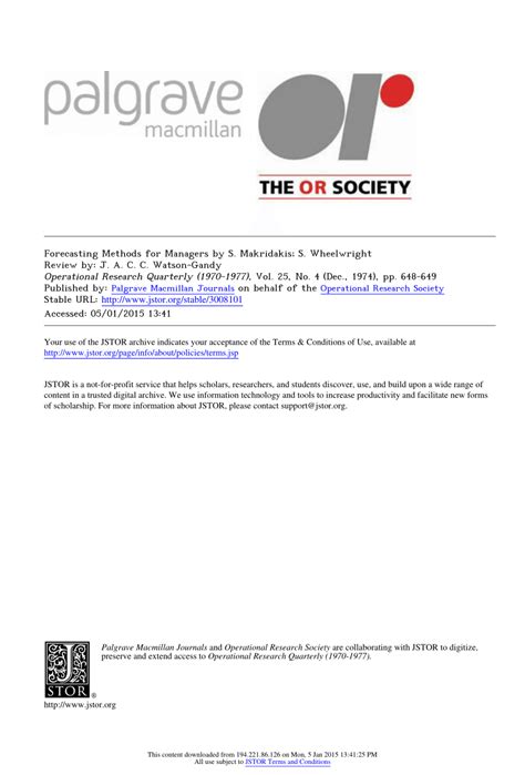 pdf forecasting methods and applications