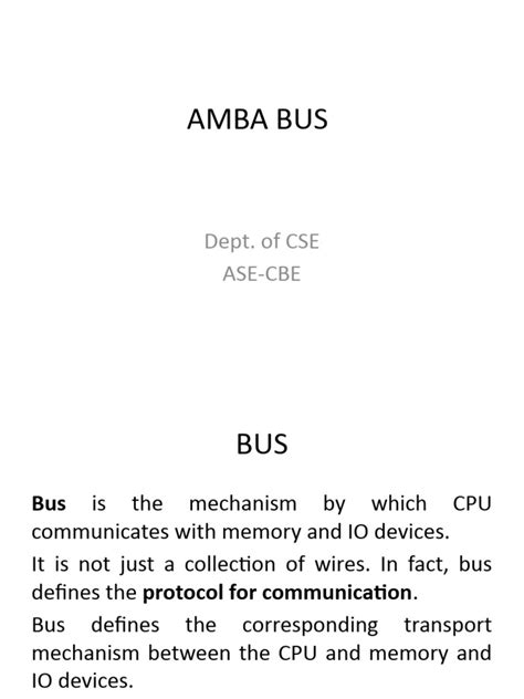 Session 10 Amba Bus Pdf Digital Technology Data Transmission