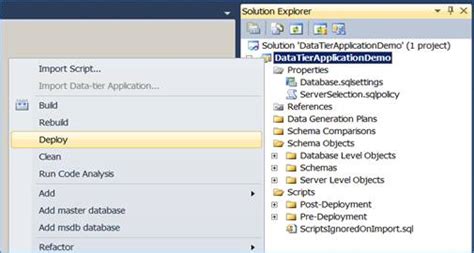 deploying data tier applications of sql server 2008 r2 database journal