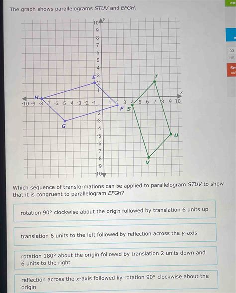 Solved An The Graph Shows Parallelograms Stuv And Efgh E 00 Hr Sm Out