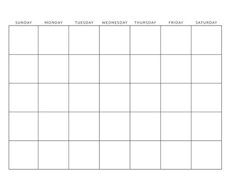 Printable Blank Calendar Templates Free Print Outs On Blank Calendars