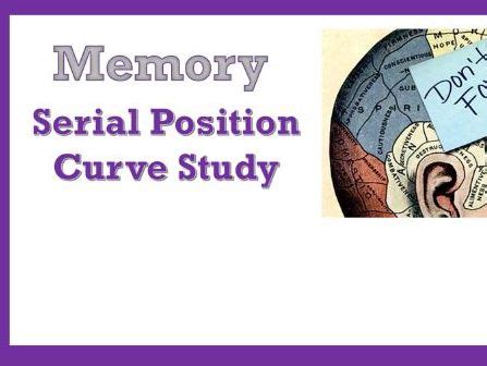 AQA GCSE Psychology: Murdock’s serial position curve study (AO3). (Lesson 6 of Memory ...