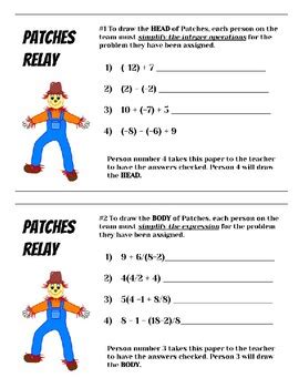 Simplifying Expressions Relay By Rachael Cappola TPT