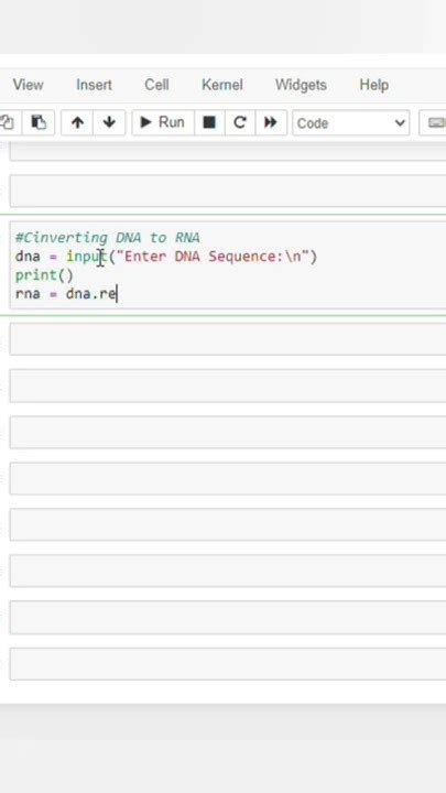 Converting Dna To Rna Sequence Using Python Coding Programming Youtube