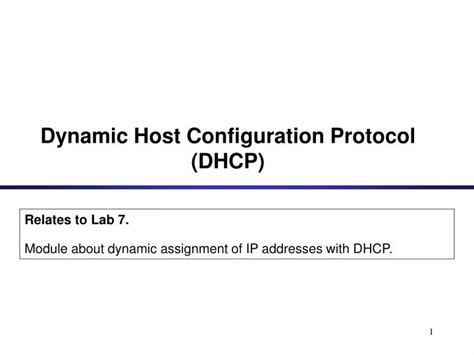 Ppt Dynamic Host Configuration Protocol Dhcp Powerpoint
