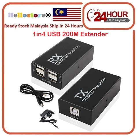 Usb Extender Adapter 4 Port Up To 120m Usb 2 0 Hub Extender Over Rj45 Ethernet Usb Utp Extension