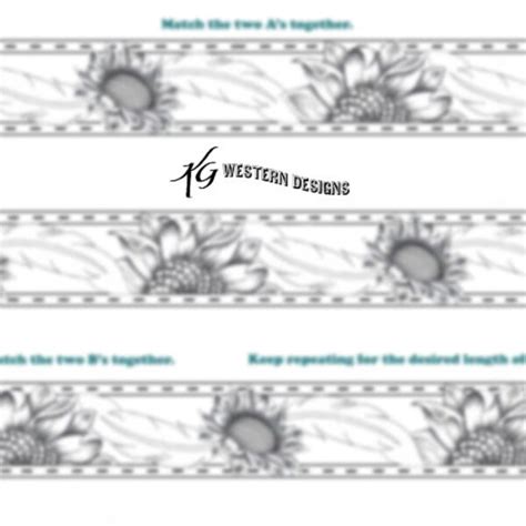 Sunflower Belt Tooling Pattern Etsy Canada