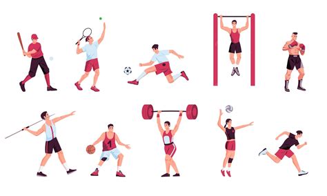Premium Vector Athlete Characters Collection Cartoon Fitness And