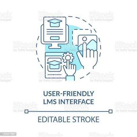 Userfriendly Lms Interface Blue Concept Icon Stock Illustration