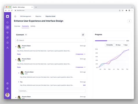 comment and reply ui okr management by suresh on dribbble