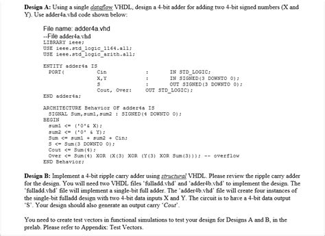 Design A Using A Single Dataflow Vhdl Design A