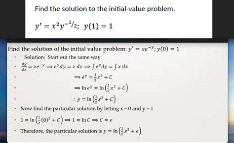 Solved Find The Solution To The Initial Value Problem Y Chegg