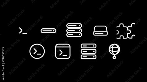 Animated Development Icons Code Database Dataflow Github Animated Icons Video With Alpha